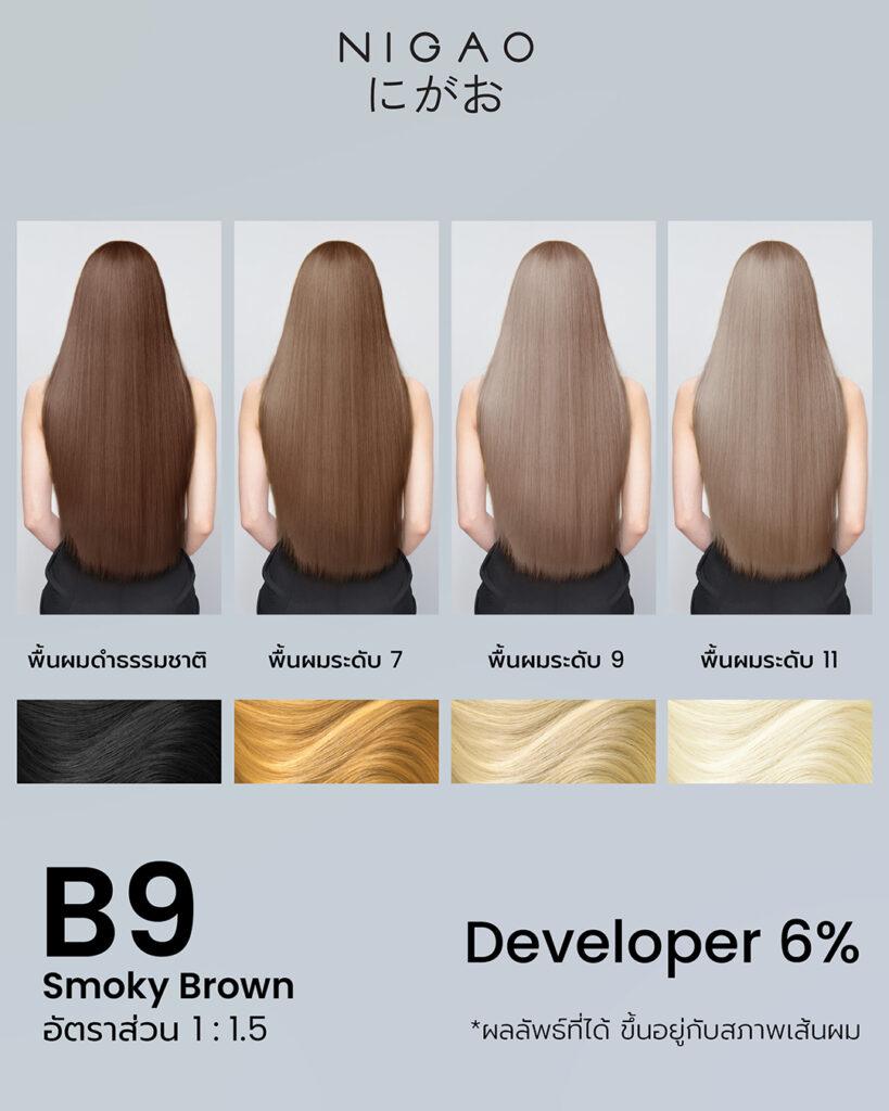 NIGAO Hair Color Fashion เปรียบเทียบผลลัพธ์สีผมแฟชั่นบนพื้นผมระดับต่าง ...
