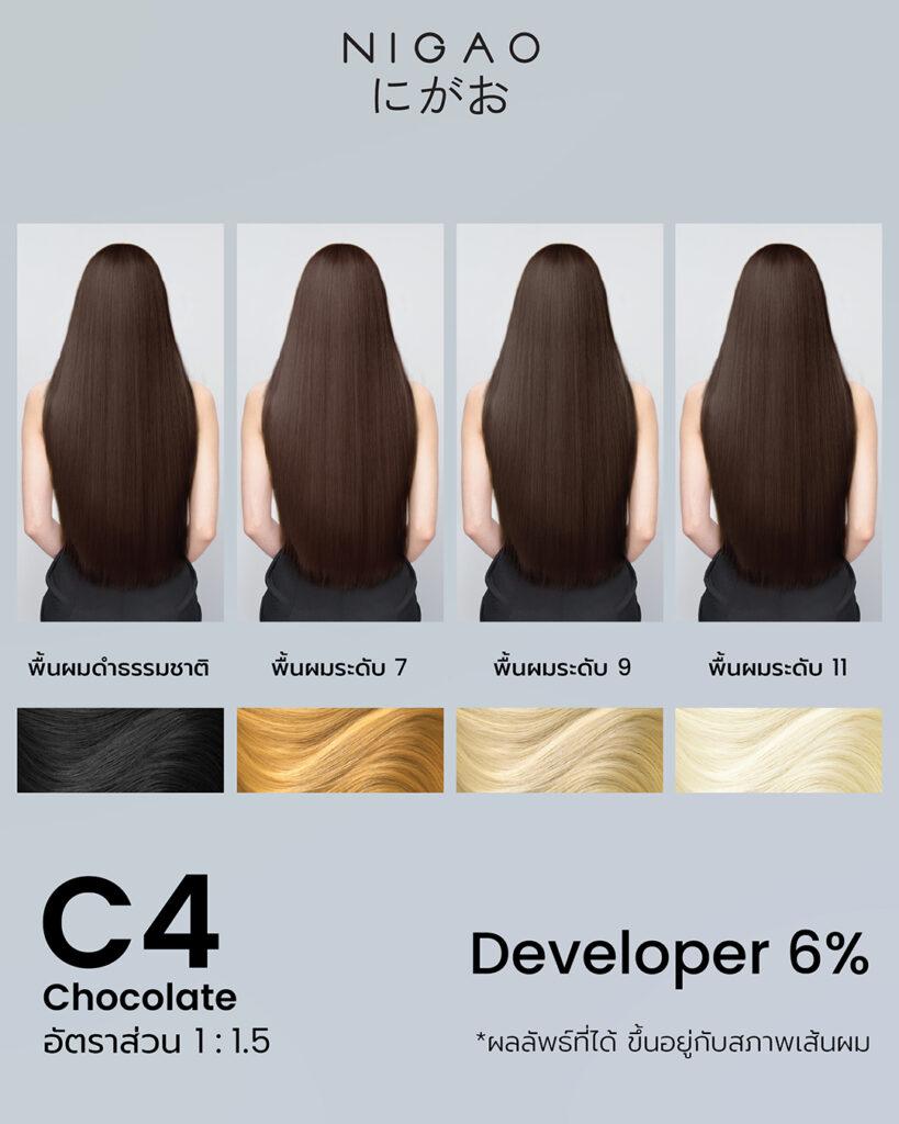 NIGAO Hair Color Fashion เปรียบเทียบผลลัพธ์สีผมแฟชั่นบนพื้นผมระดับต่าง ...